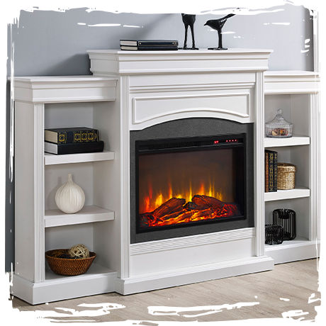 60 white console fireplace big lots store