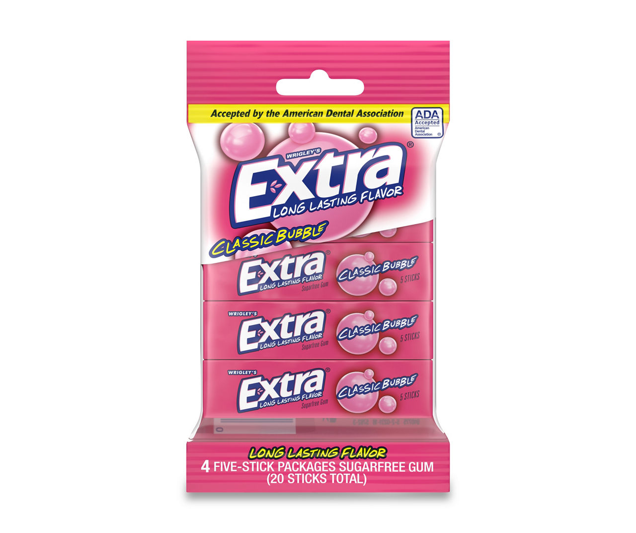 Wrigleys Extra Extra Gum Classic Bubble Gum Sugar Free Chewing Gum