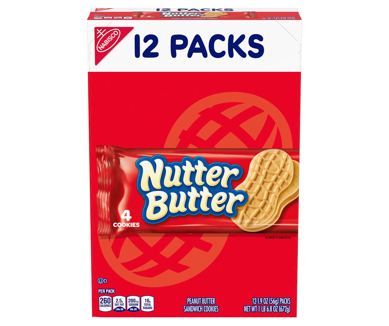 Nutter Butter Nutter Butter Peanut Butter Sandwich Cookies, 12 Snack ...
