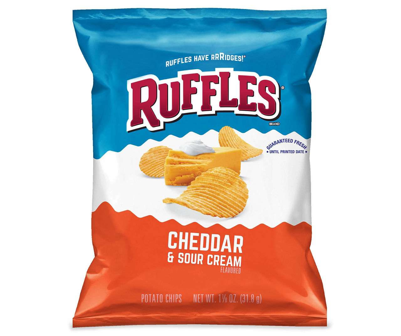 Ruffles Ruffles Potato Chips Cheddar & Sour Cream Flavored 1.125 Oz Bag ...