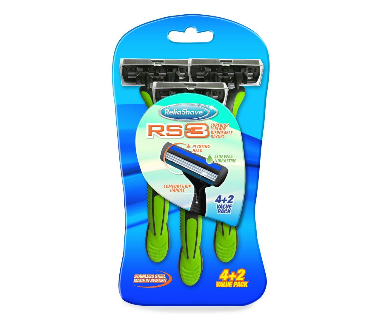 Reliashave 3-Blade Superior Men's Disposable Razors, 6-Pack | Big Lots