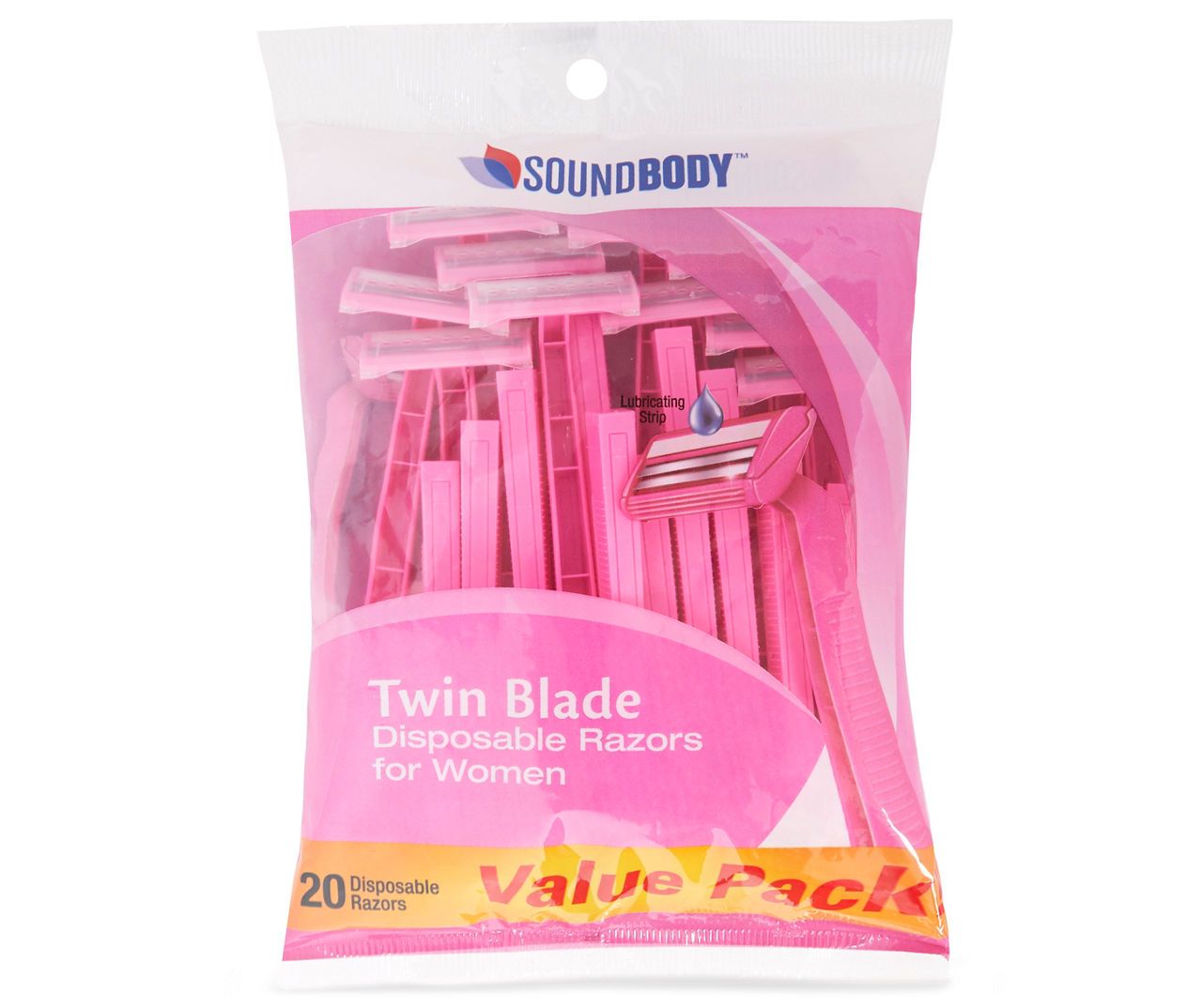 Sound Body Women's Twin Blade Disposable Razors, 20-Count | Big Lots