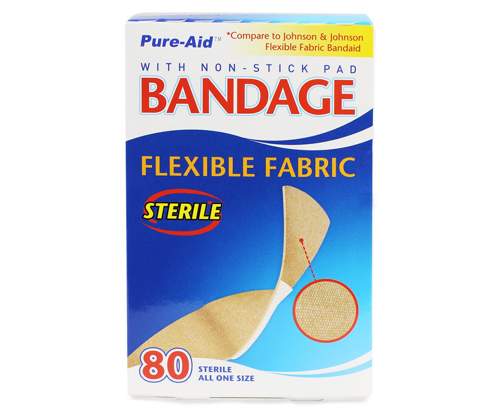 Pure Aid Flexible Fabric Bandages, 80-Count | Big Lots