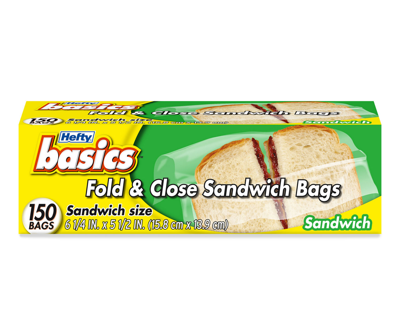 Hefty Basics Hefty Basics Fold & Close Sandwich Bags 150 ct Box | Big Lots