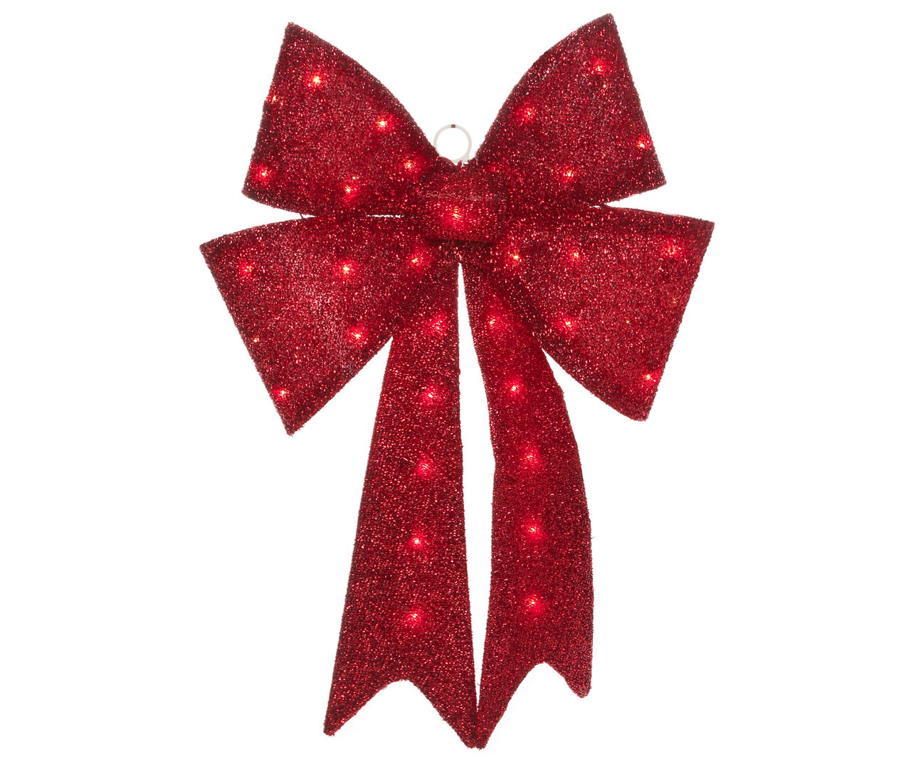 Red Light-Up Tinsel Bow, (24") | Big Lots