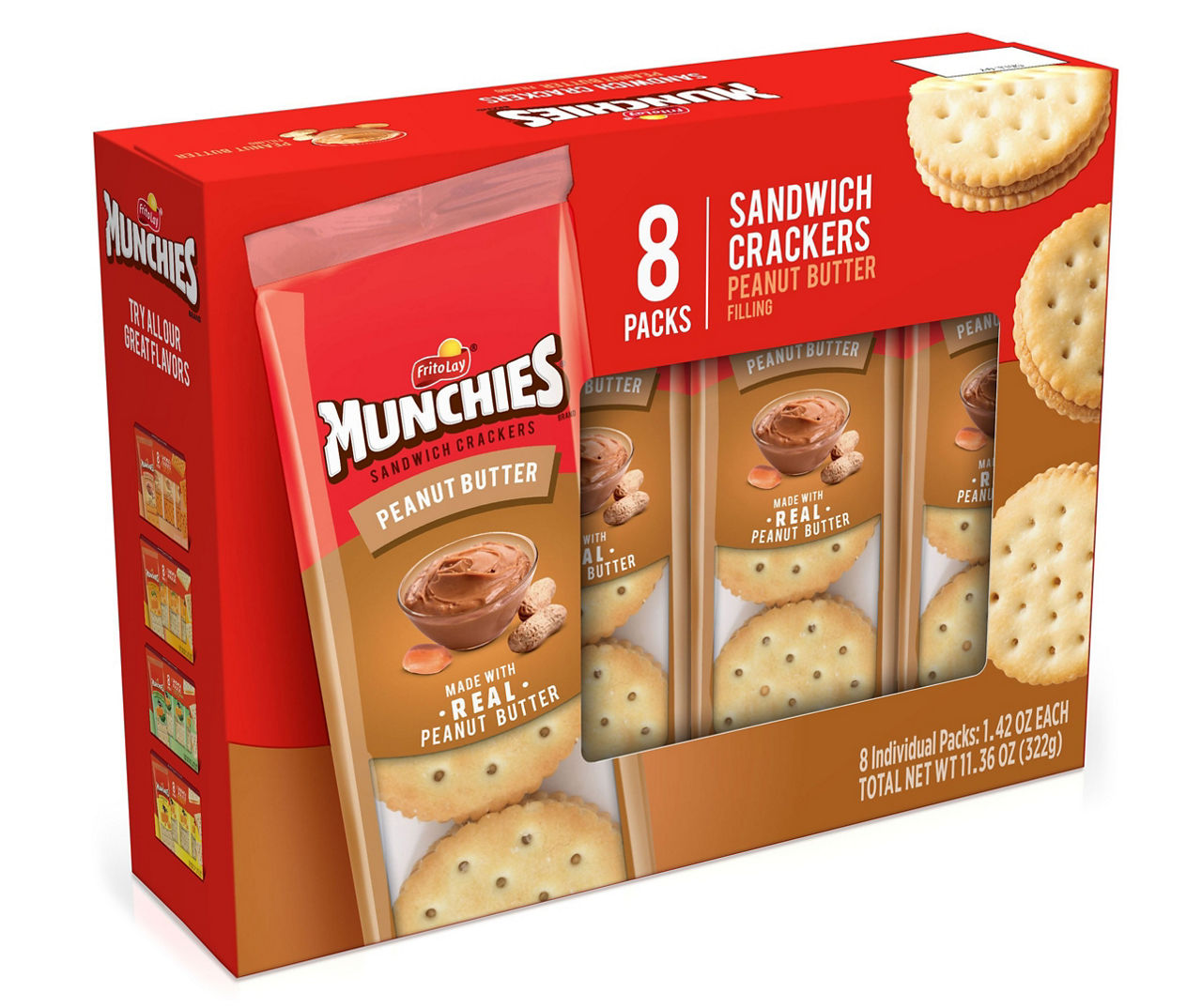 Munchies Munchies Sandwich Crackers Peanut Butter 1.42 Oz 8 Count | Big ...
