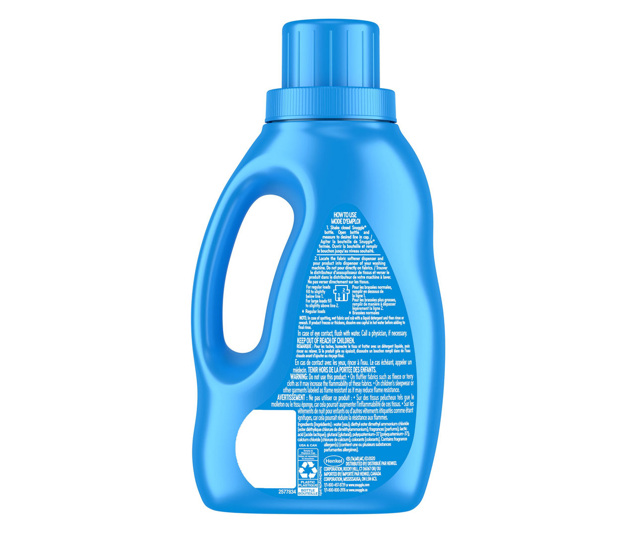 Snuggle Snuggle Fabric Softener Liquid, Blue Sparkle, 32 Ounce, 40 ...