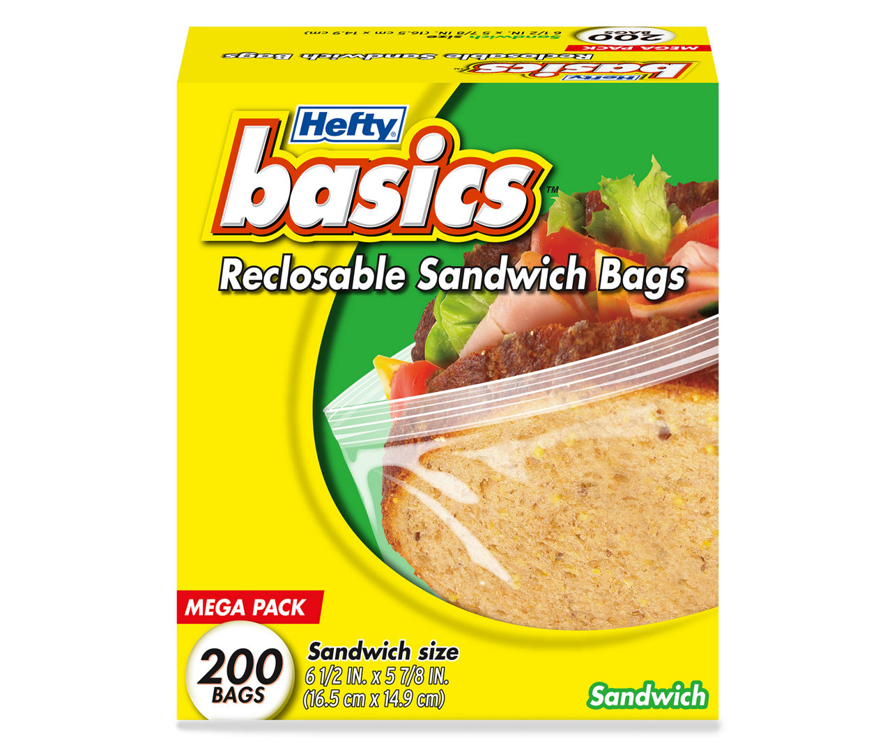 Hefty Basics Hefty Basics Reclosable Sandwich Size Bags 200 ct Box ...
