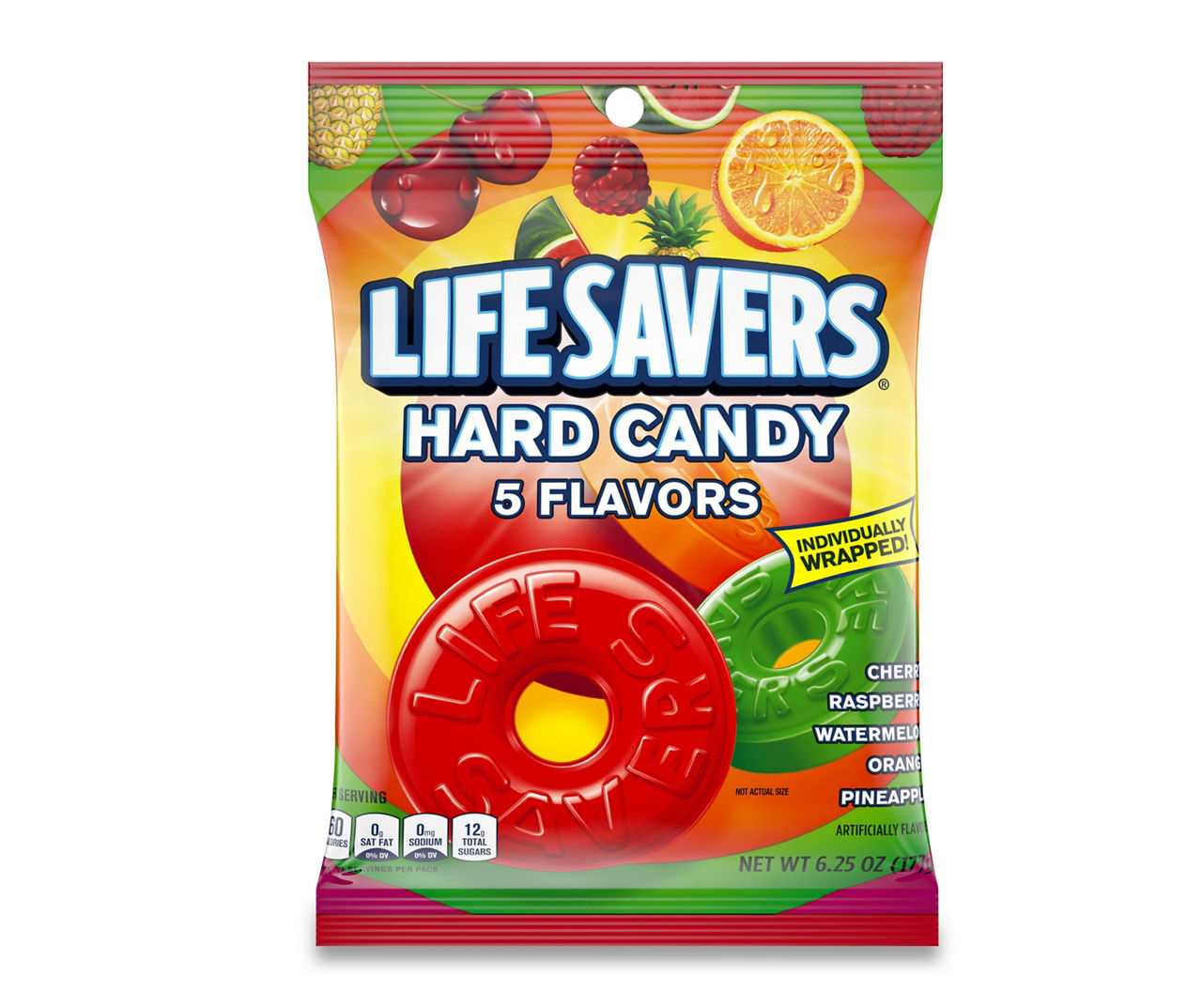 Lifesavers LIFE SAVERS 5 Flavors Hard Candy Individually Wrapped, 6.25 ...