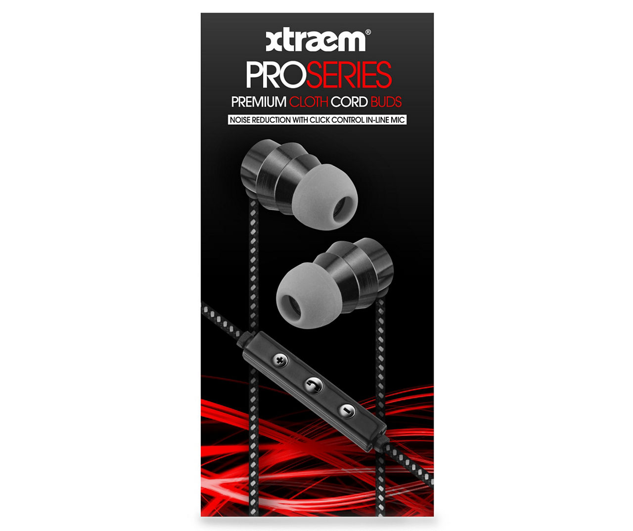 Sentry xtraem Pro Series Premium Cloth Cord Earbuds with Mic | Big Lots