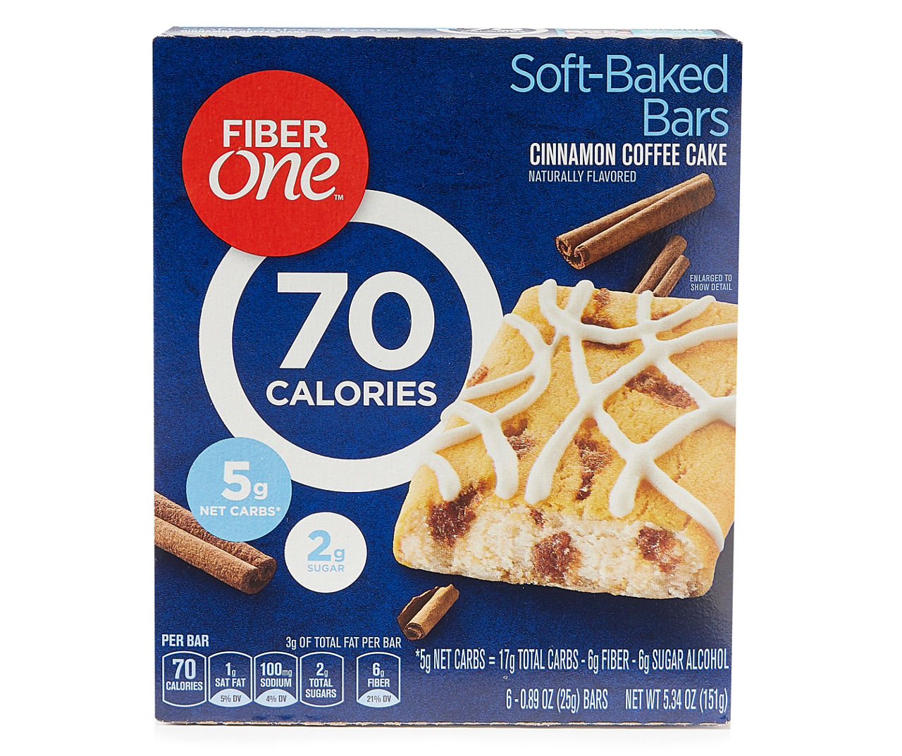 Fiber One Cinnamon Coffee Cake Soft-Baked Bars, 6-Pack | Big Lots