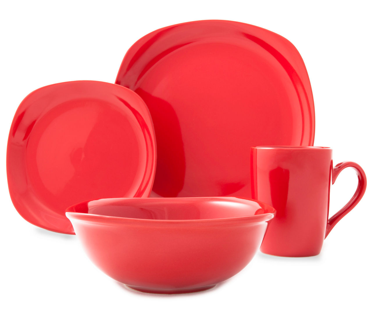 Great Gatherings Square Red 16-Piece Dinnerware Set | Big Lots