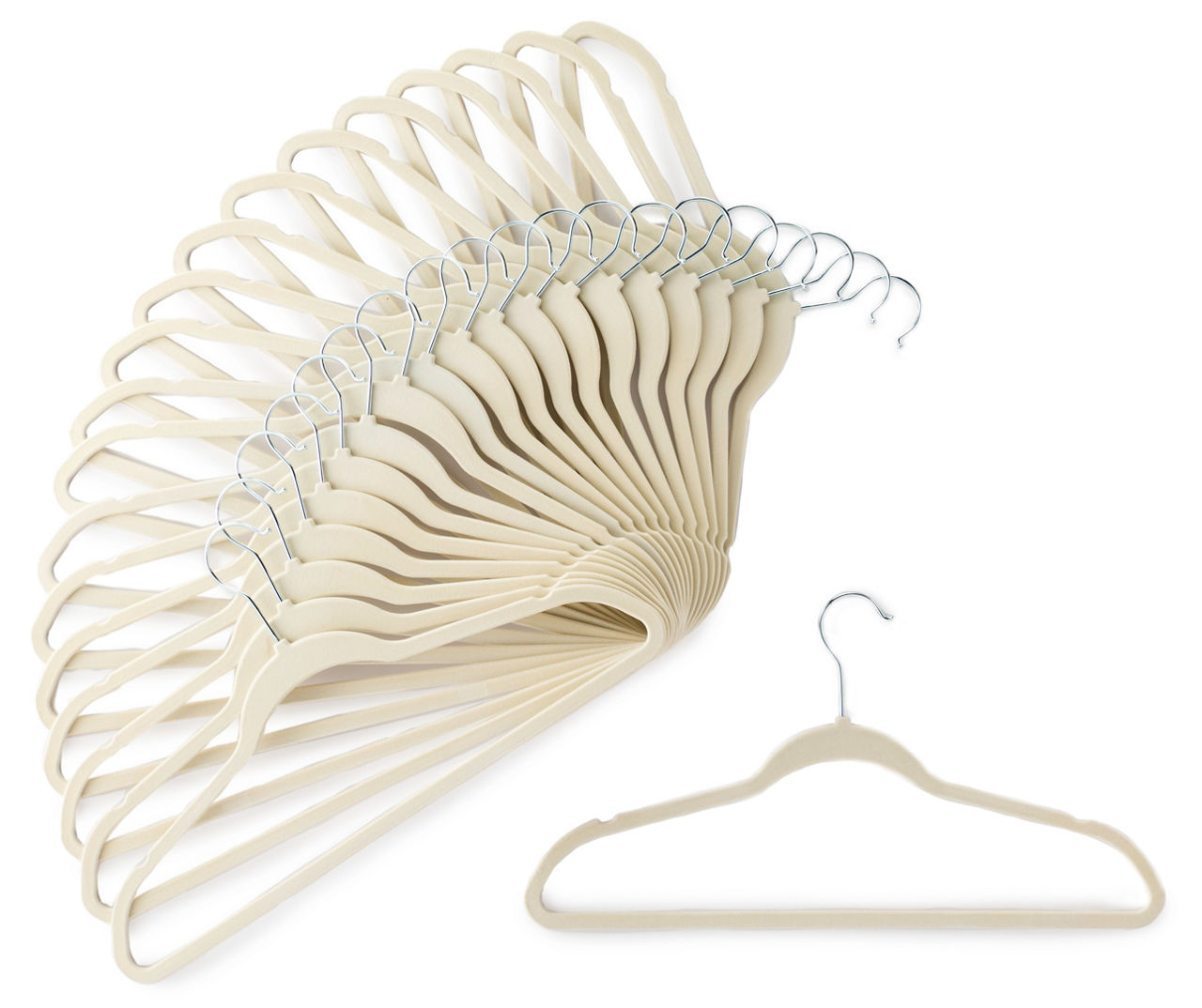 Simple Concepts Ivory Velvet Hangers, 20-Pack | Big Lots
