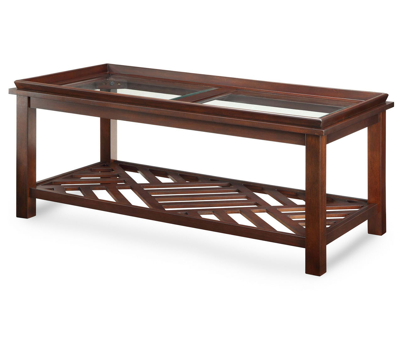Beveled Coffee Table with Diagonal Slat Bottom | Big Lots