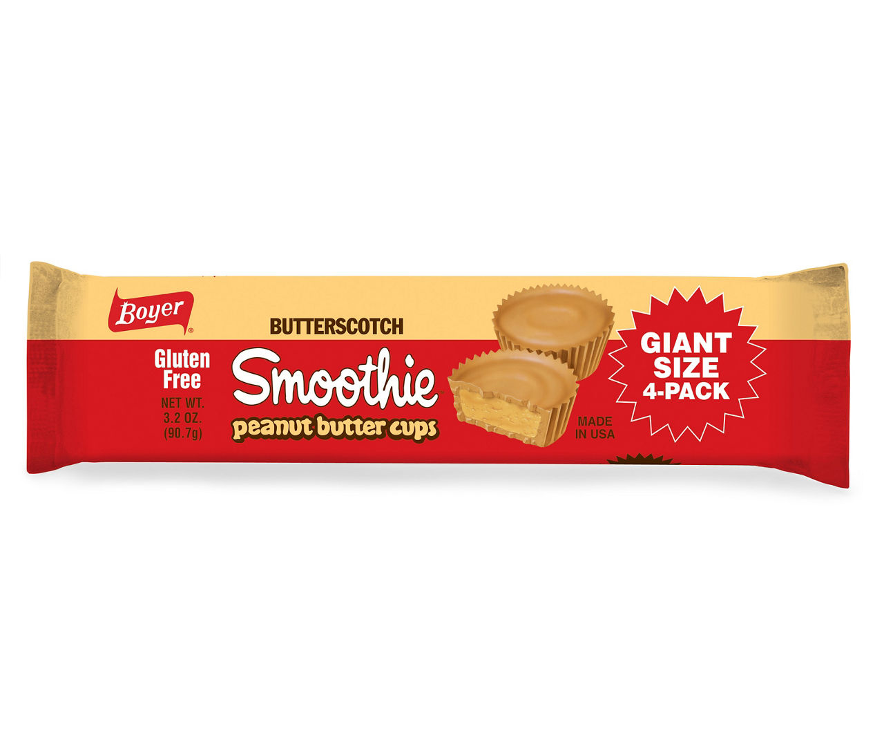 Boyer Giant Size Butterscotch Smoothie Peanut Butter Cups, 4-Pack | Big ...
