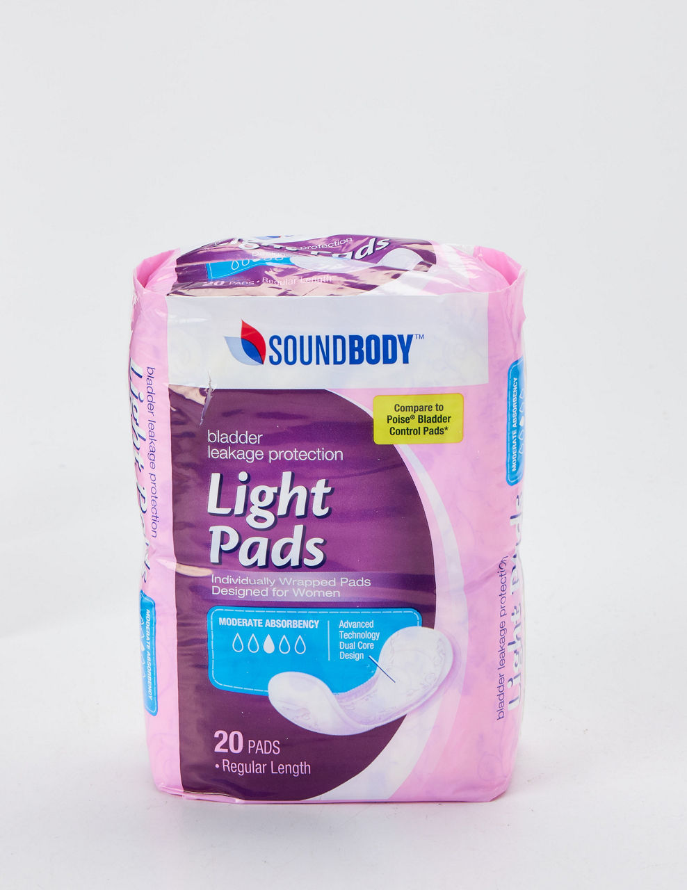 Sound Body Women's Bladder Control Light Pads, 20-Count | Big Lots