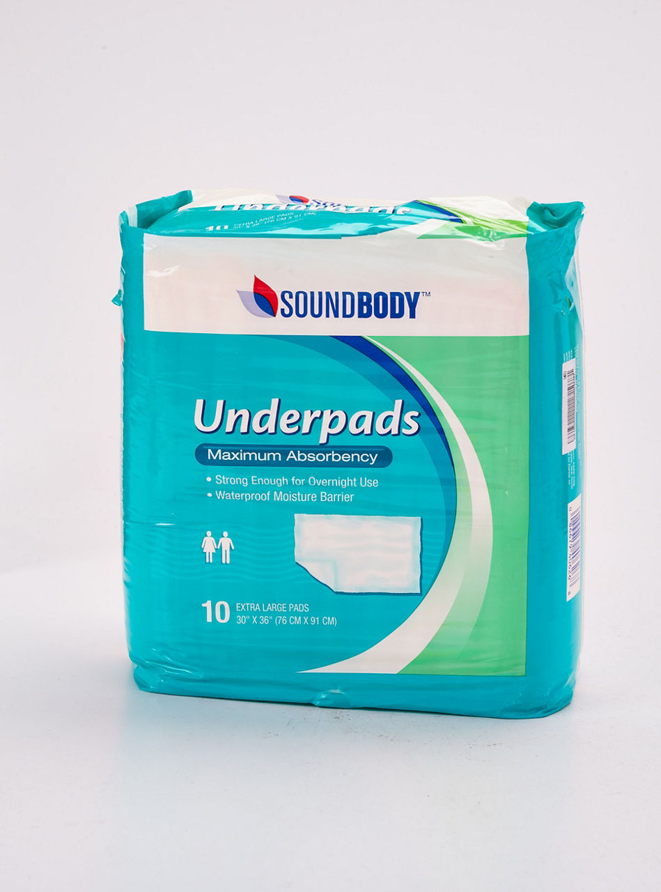 Sound Body Extra Large Maximum Absorbency Underpads, 10-Count | Big Lots