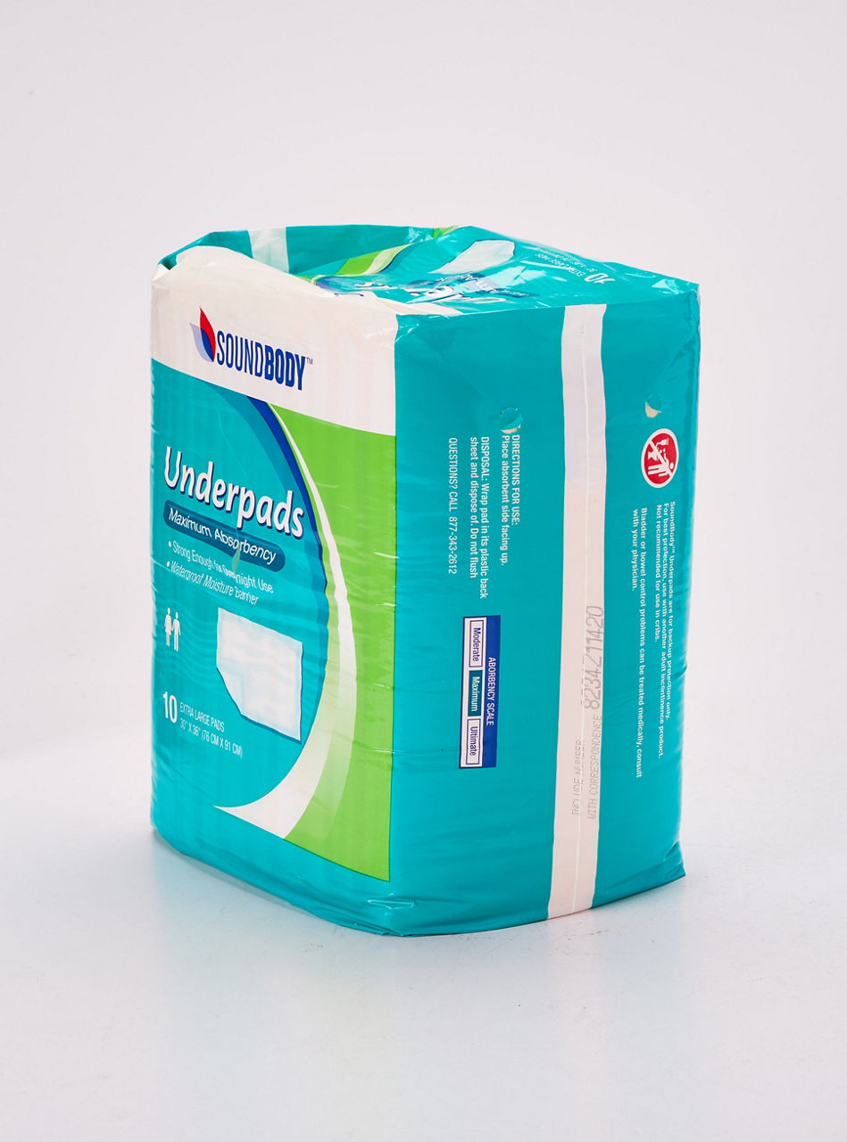 Sound Body Extra Large Maximum Absorbency Underpads, 10-Count | Big Lots