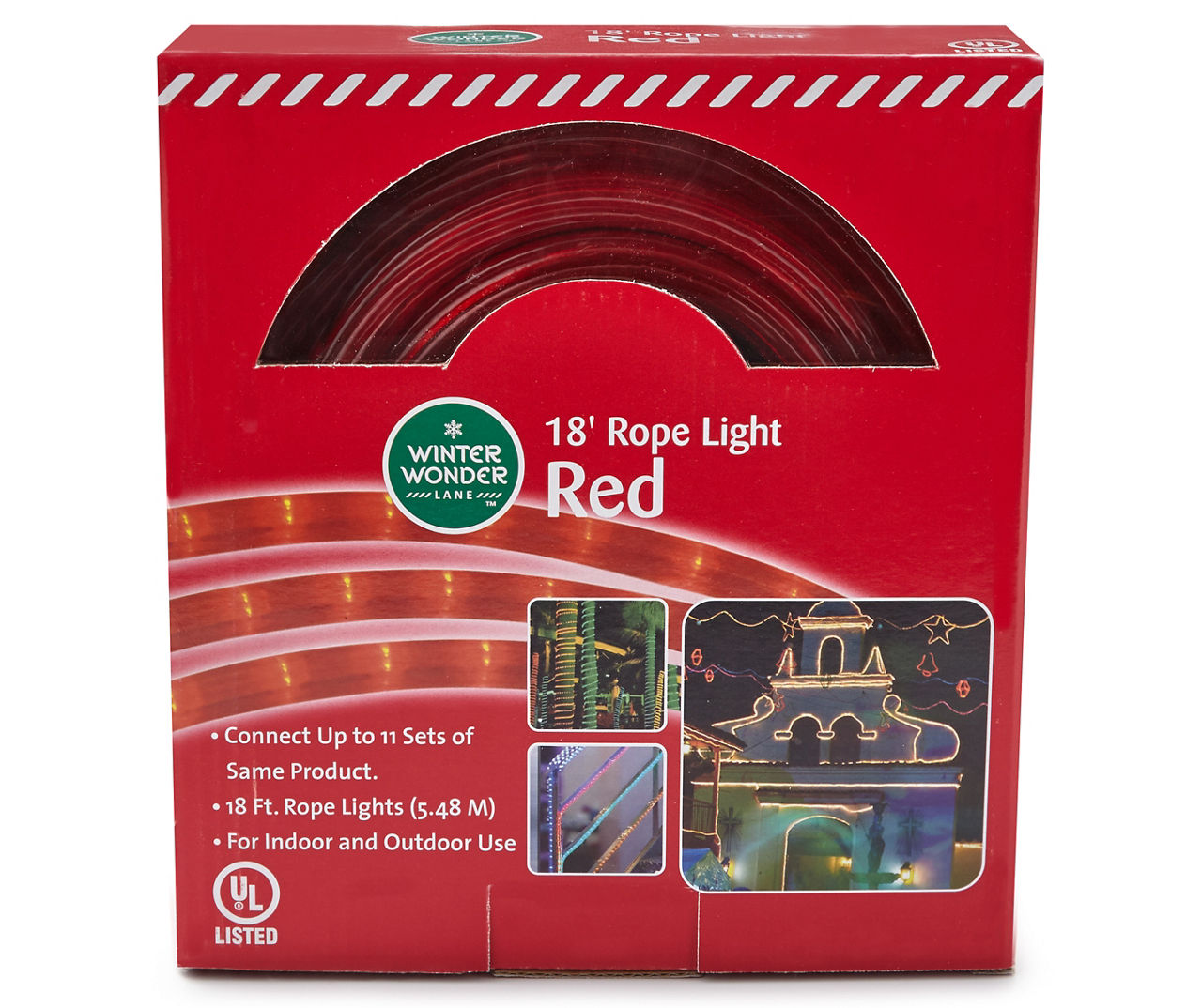Winter Wonder Lane Red Rope Light, (18') | Big Lots