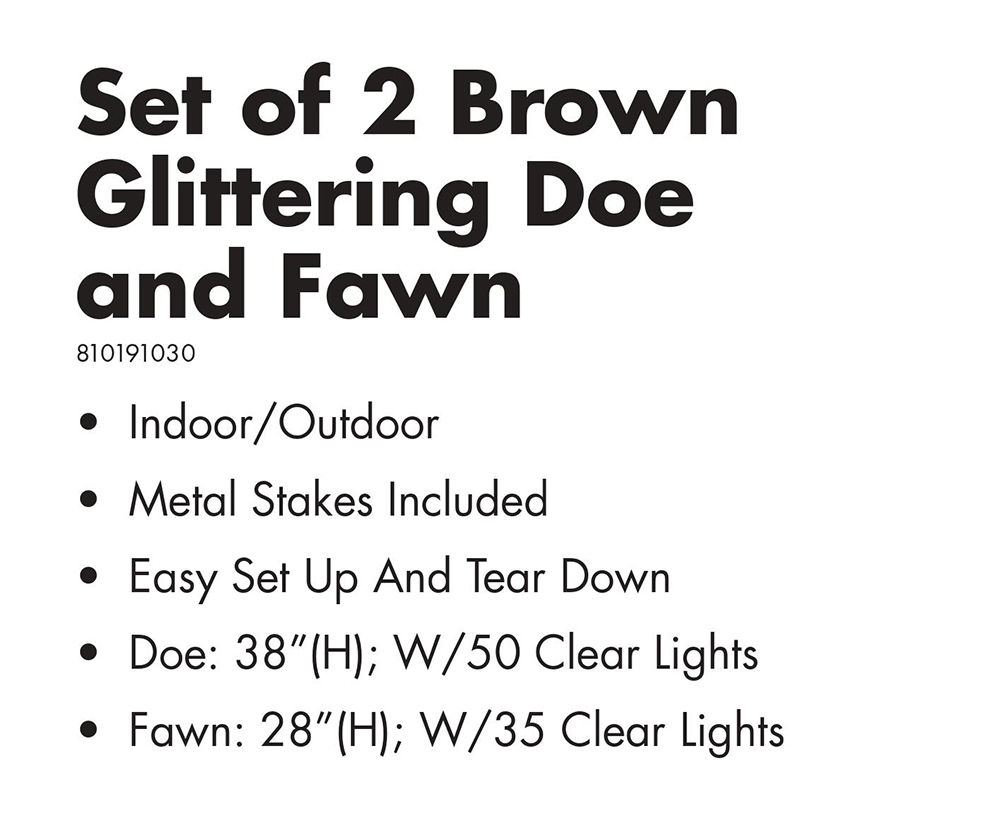 Light-Up Outdoor Christmas Deer Set, 2-Piece, Champagne | Big Lots