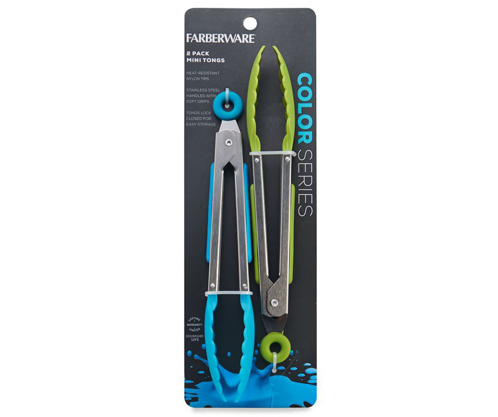 Farberware Color Series Mini Tongs, 2-Pack | Big Lots