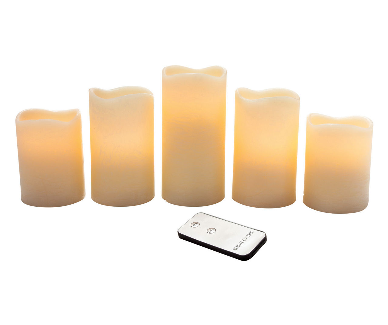 Living Colors Flameless Wavy LED Candle Set With Remote, 5-Pack | Big Lots
