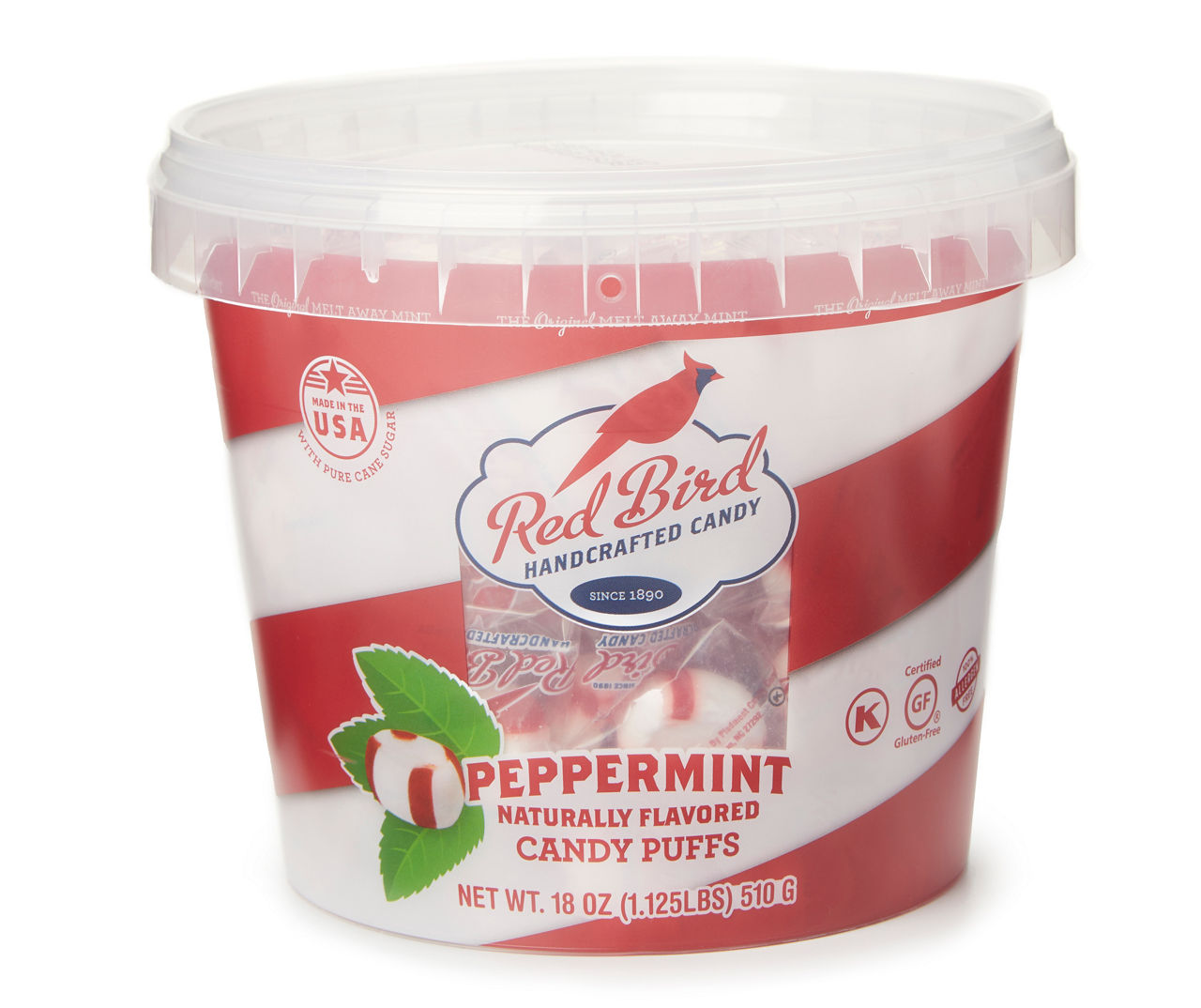 Red Bird Peppermint Candy Puffs 18 Oz. Tub | Big Lots