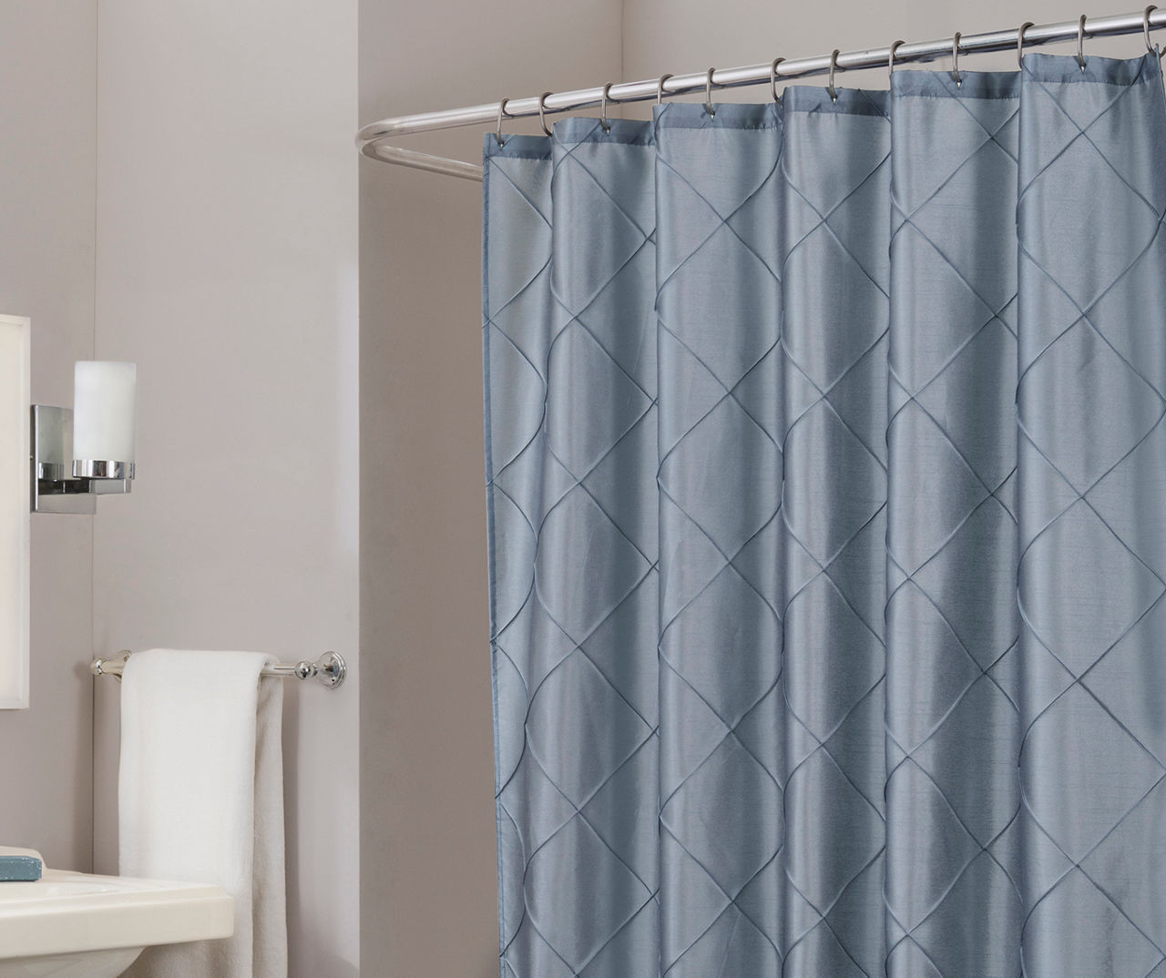 Aprima Blue Diagonal Squares Shower Curtain | Big Lots