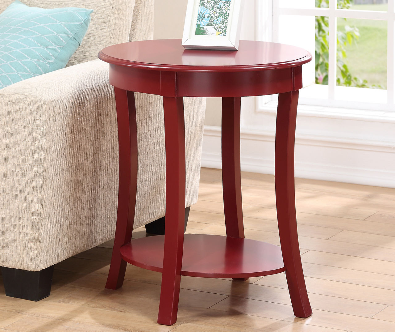 Red Oval Side Table | Big Lots