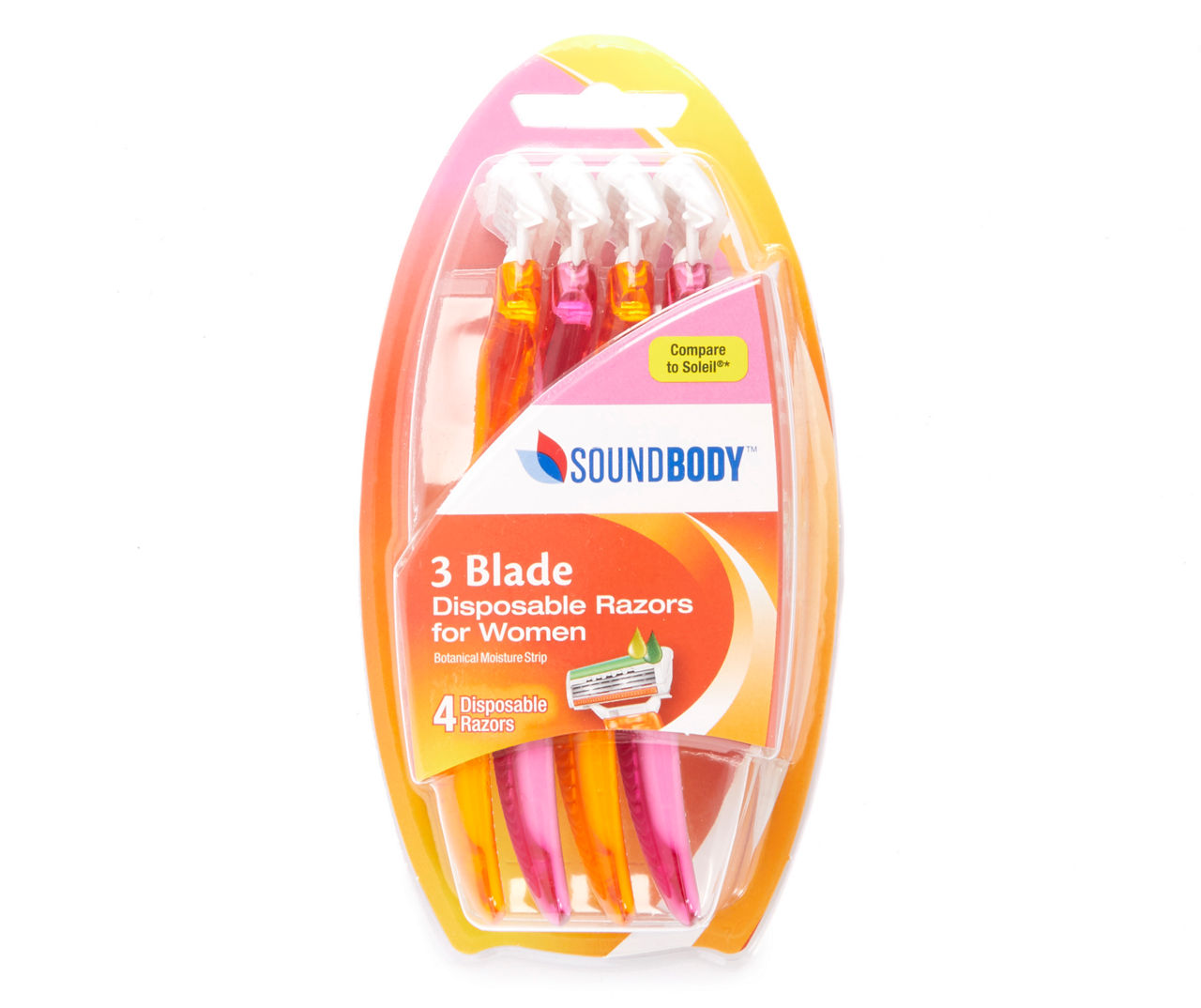 Sound Body Women's Triple Blade Disposable Razors, 4-Count | Big Lots