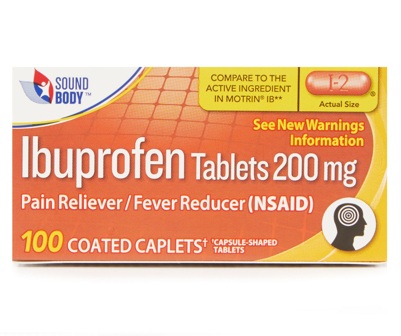 Sound Body Ibuprofen 200 Mg Caplets, 100-Count | Big Lots