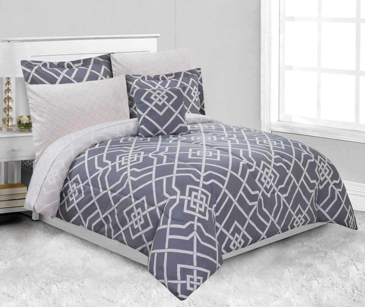 Just Home Trista Gray Comforter Sets | Big Lots
