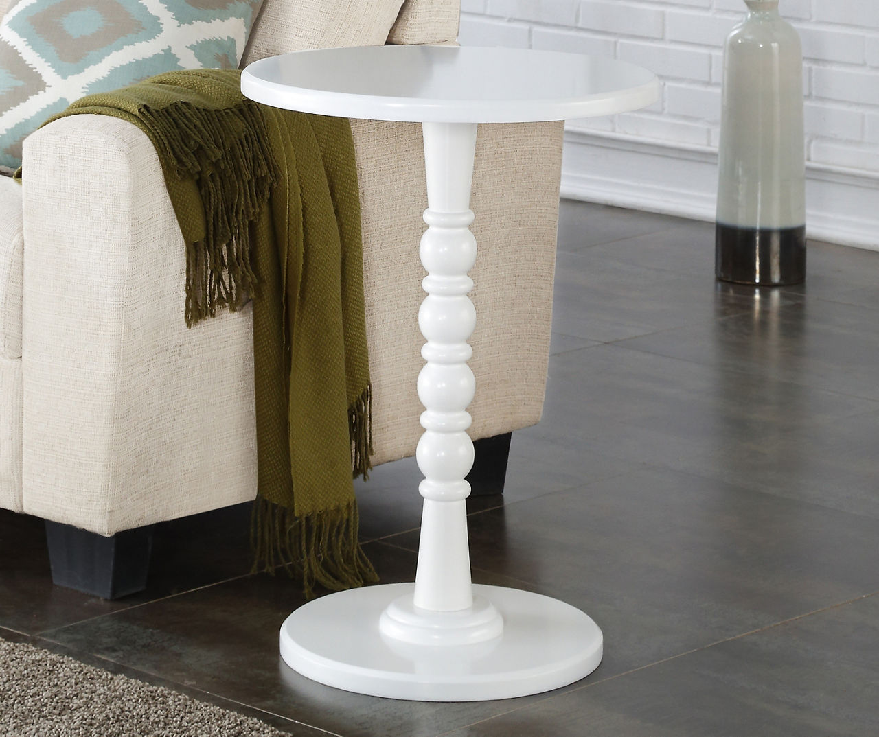 White Round Accent Table | Big Lots