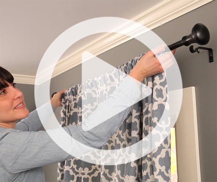 Living Colors Black Square Curtain Rod, (36" - 66") | Big Lots