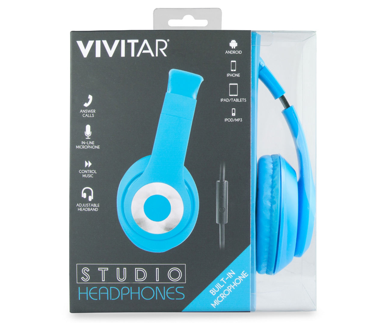 Vivitar Blue Neon Studio Headphones | Big Lots