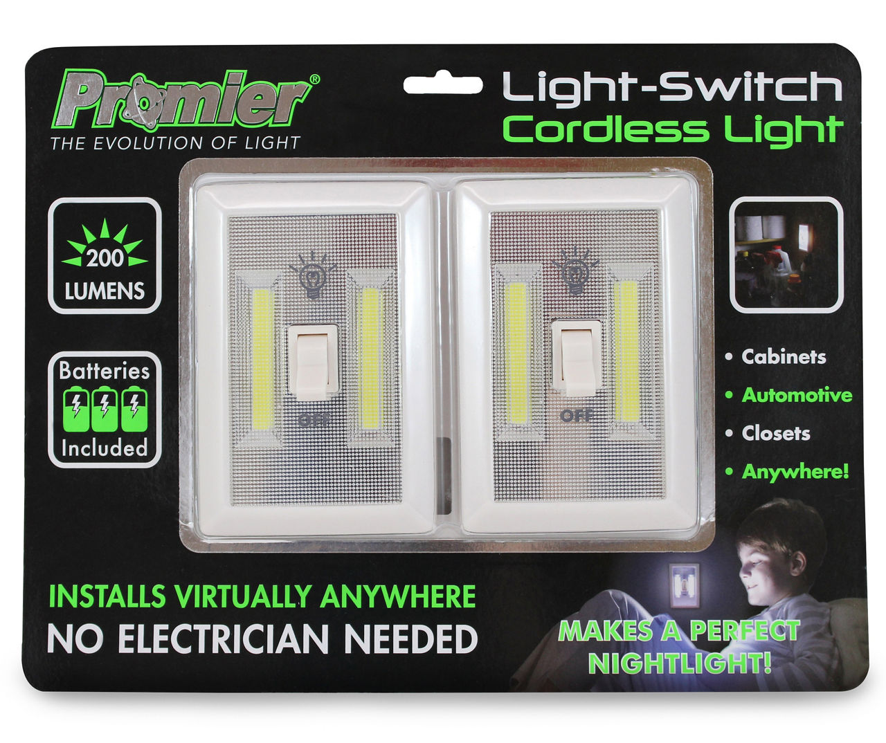 Promier Products Cordless Light Switch, 2-Pack | Big Lots