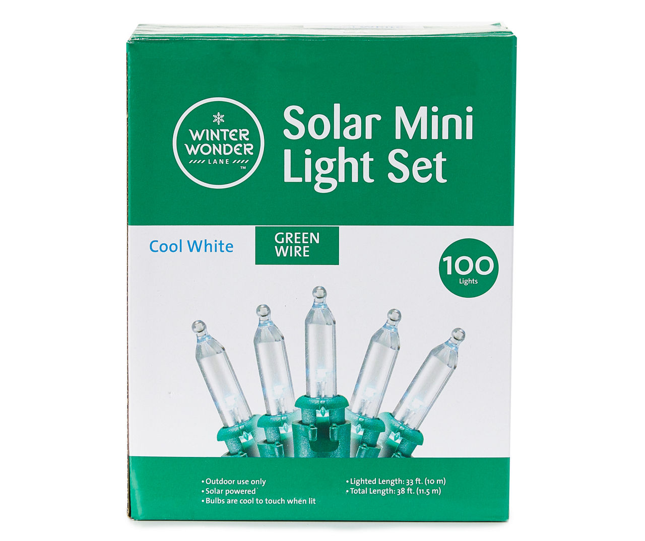Cool White LED Solar Mini Light Set on Green Wire, 100-Lights | Big Lots