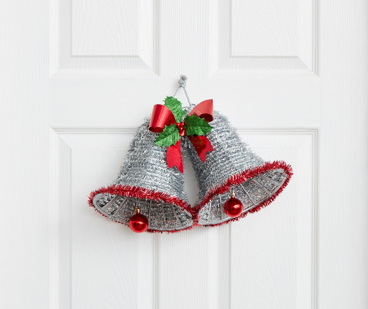 Winter Wonder Lane Silver & Red Tinsel Bells | Big Lots