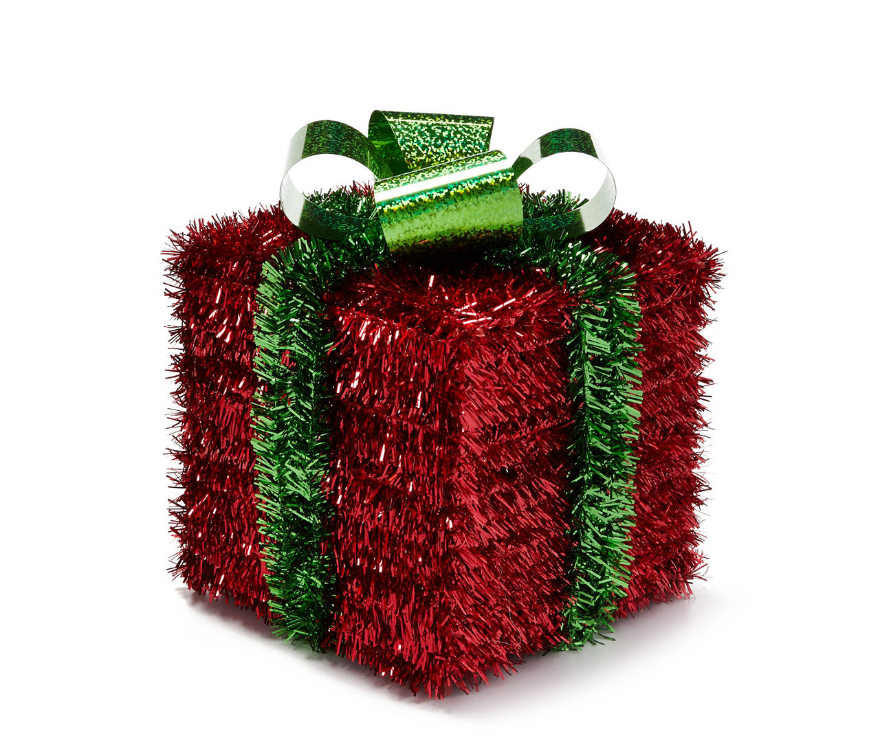 Winter Wonder Lane Medium Red Tinsel Gift Box | Big Lots