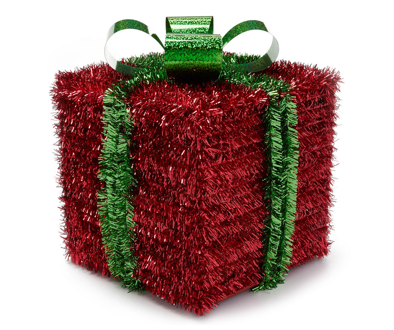 Winter Wonder Lane Large Red Tinsel Gift Box | Big Lots