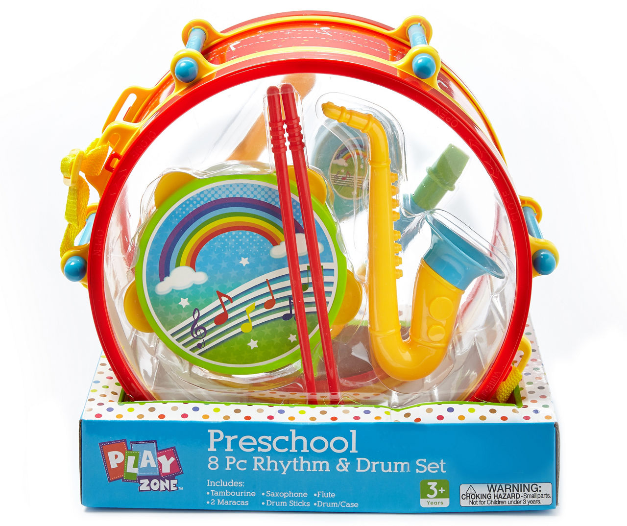 Play Zone Preschool Rhythm & Drum Set, 8-Piece | Big Lots