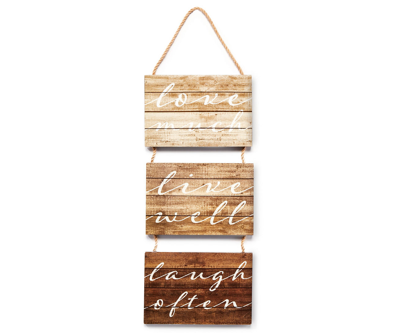 "Love Live Laugh" 3-Piece Rope Wall Plaque | Big Lots