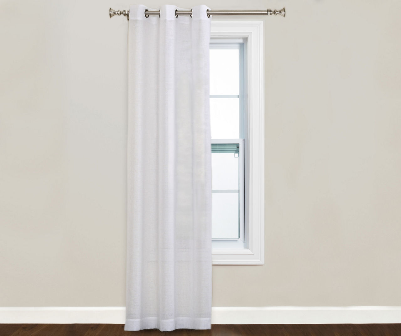Just Home White Lumi Curtain Panel, (84") | Big Lots