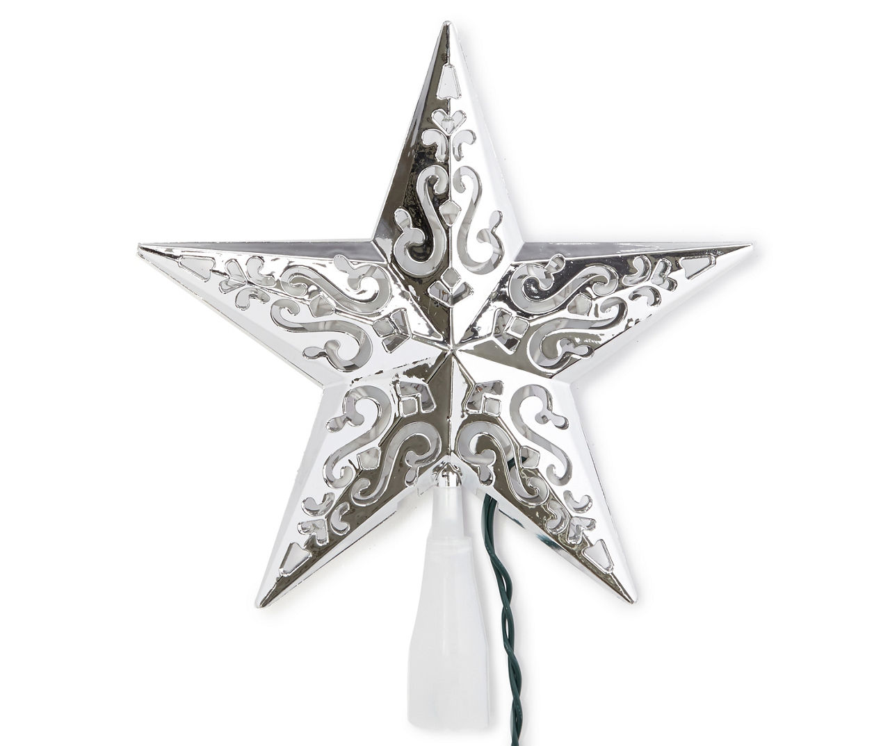 Winter Wonder Lane Silver Metal Star Light-Up Tree Topper | Big Lots