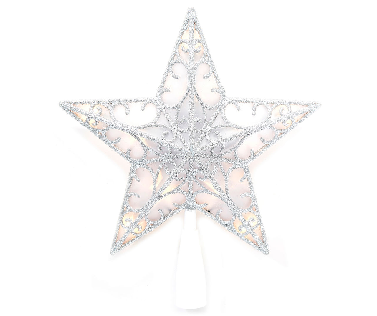 Winter Wonder Lane Frosted Silver Star Light-Up Tree Topper | Big Lots