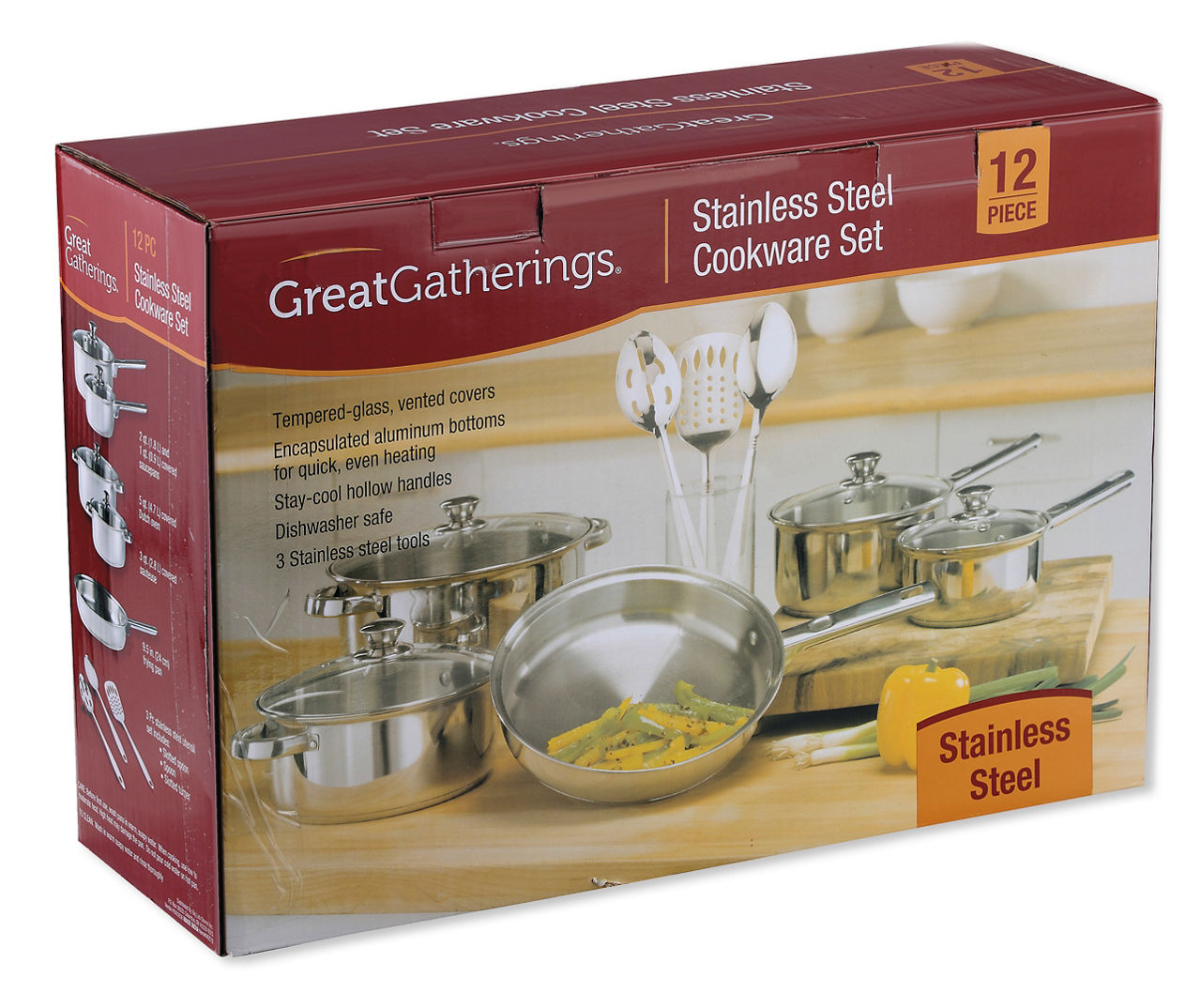 Great Gatherings Stainless Steel 12-Piece Cookware Set | Big Lots
