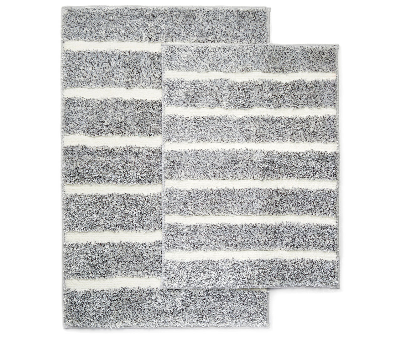 Gray Stripe Microfiber Bath Rug Set, 2-Pack | Big Lots