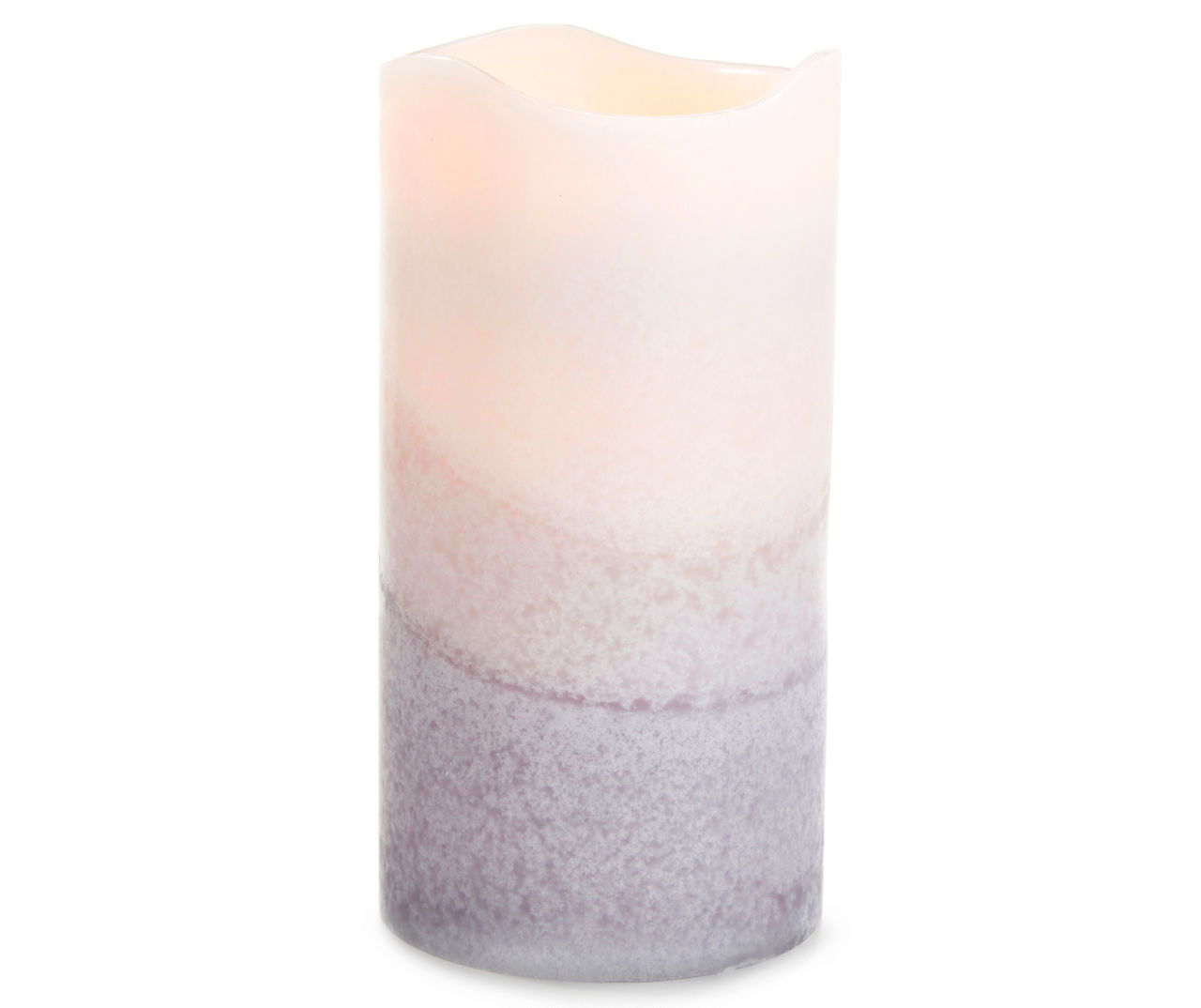 Living Colors LED Gray & White Pillar Candle, (3" x 6") | Big Lots