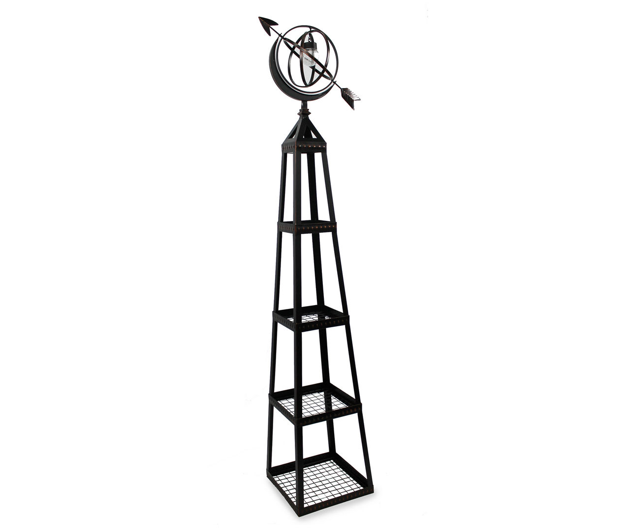Wilson & Fisher 4-Tier Compass Solar Light Globe Plant Stand | Big Lots
