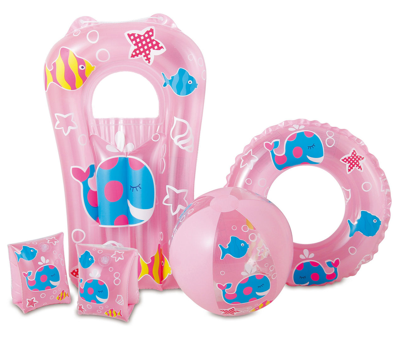 Summer Waves Youth Pink 5-Piece Inflatable Swim Set | Big Lots